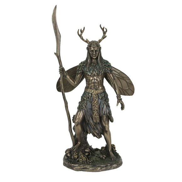 Veronese Design | Art | Celtic Antler Druid Wielding Staff Bronze Resin ...